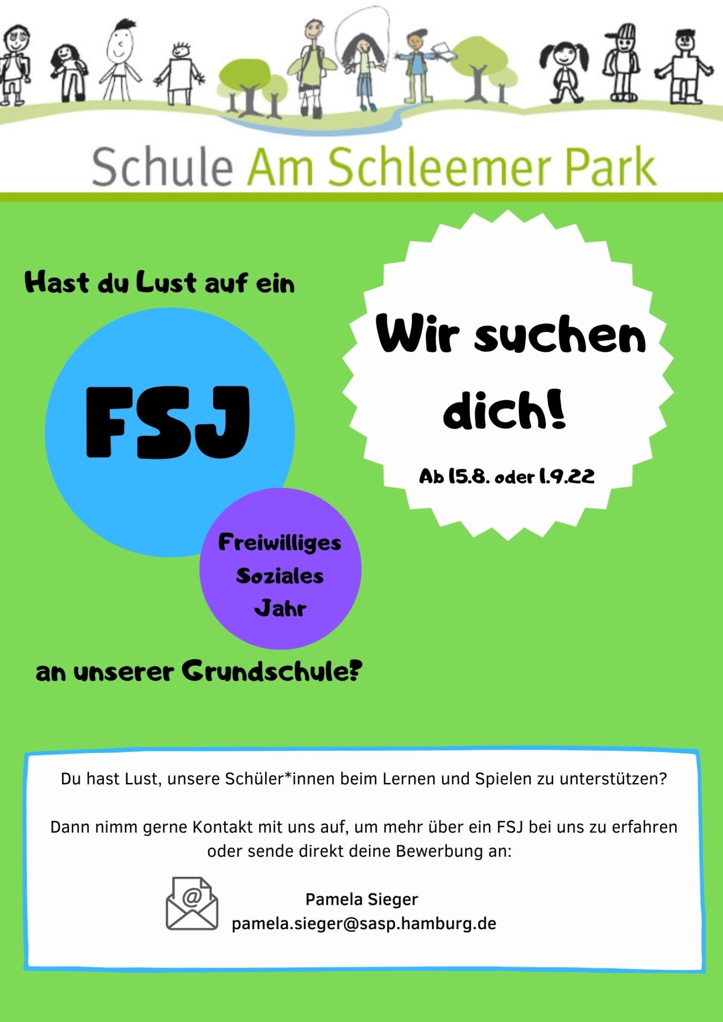 FSJlerinnen und FSJler gesucht! | Schule Am Schleemer Park